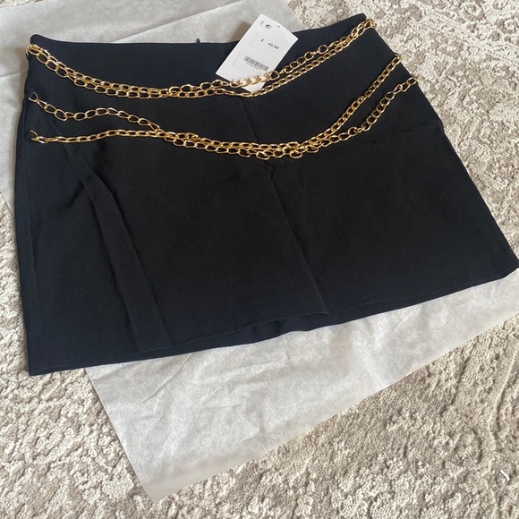 Zara | Skirts | Zara Mini Skirt With Gold Chain | Poshmark